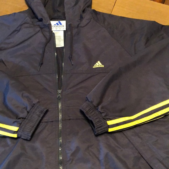 adidas | Jackets & Coats | Adidas Navy Blue Lined Trefoil Coat Jacket ...